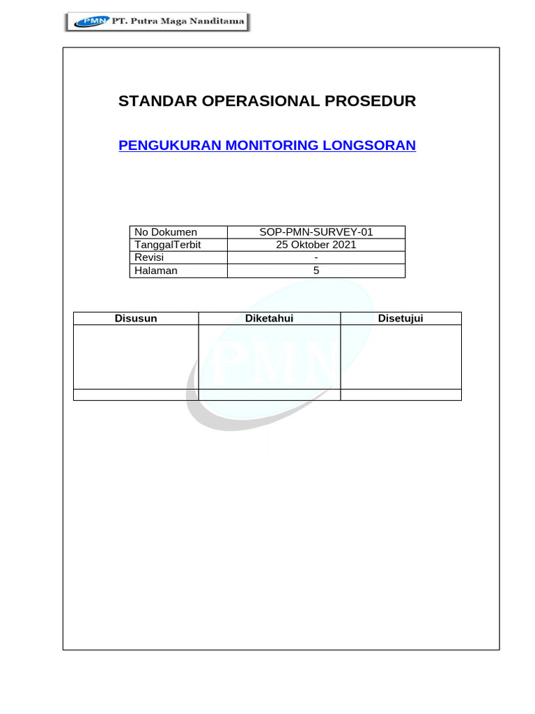 SOP Monitoring Longsoran | PDF