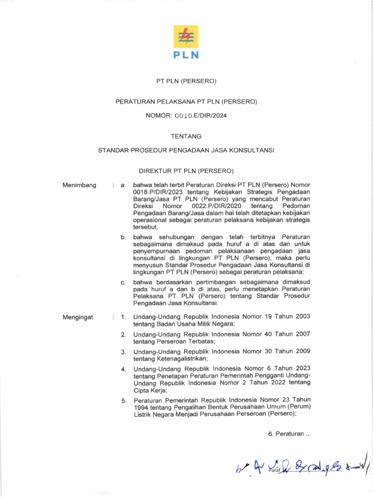 PP 010 Tahun 2024 SP Pengadaan Jasa Konsultansi | PDF