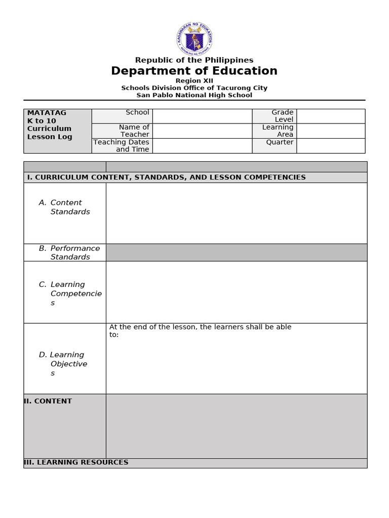 MATATAG Lesson Exemplar | PDF