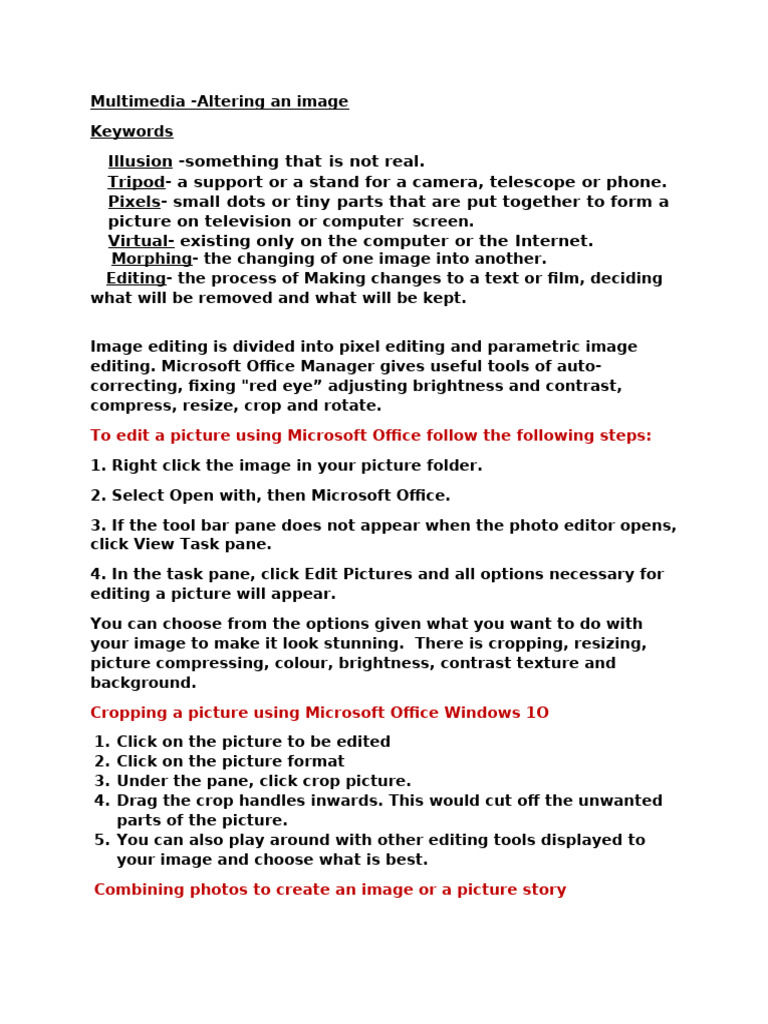 Multimedia Altering Images | PDF