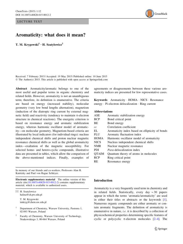 Aromaticity What Does It Mean | PDF