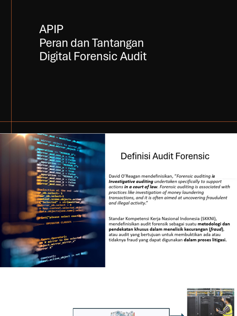 Kominfo - Apip Peran Dan Tantangan Digital Forensik Audit | PDF