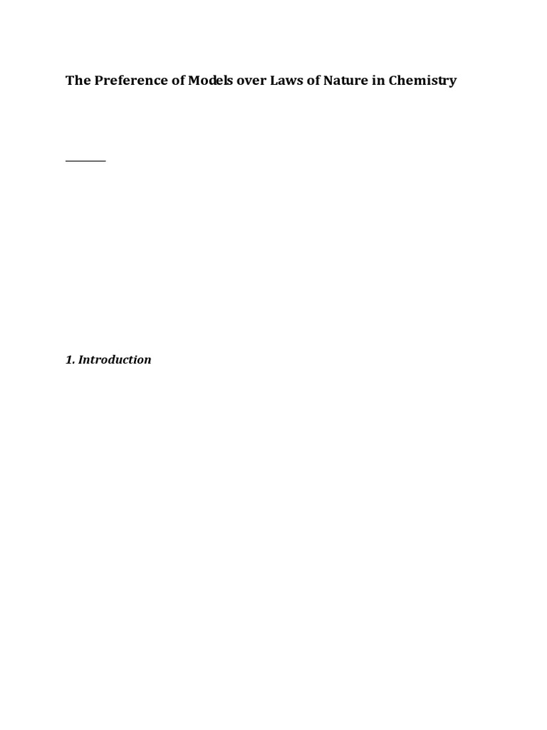 Laws Models Chemistry | PDF
