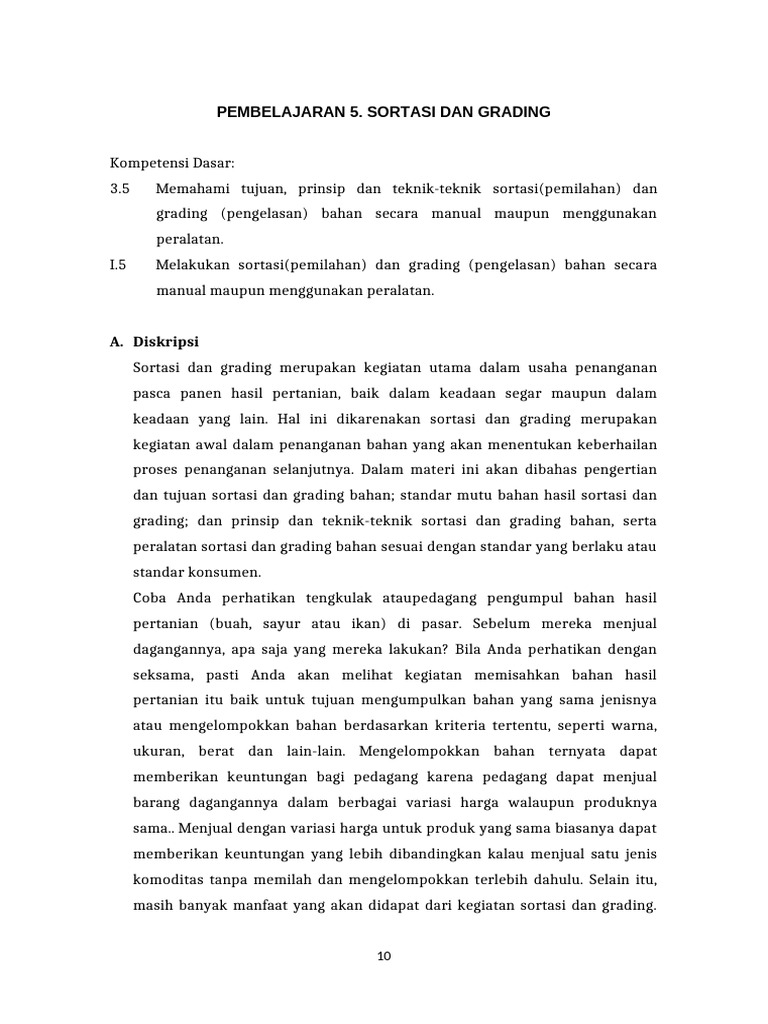 Sortasi Dan Grading - Editor - Edit | PDF