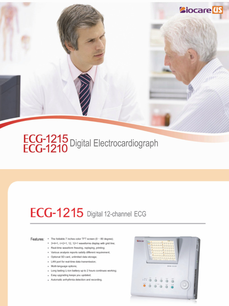 12 Channel A4 Size Paper Ecg Machine Fda Ce Certified M C | PDF
