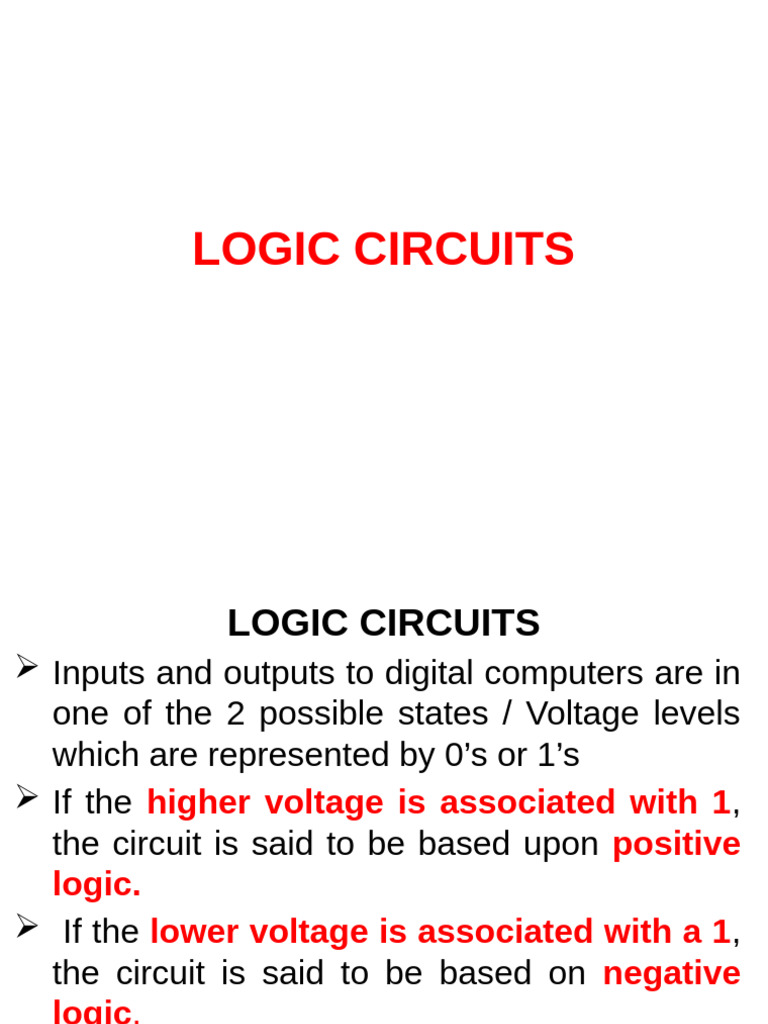 Logic Circuits | PDF