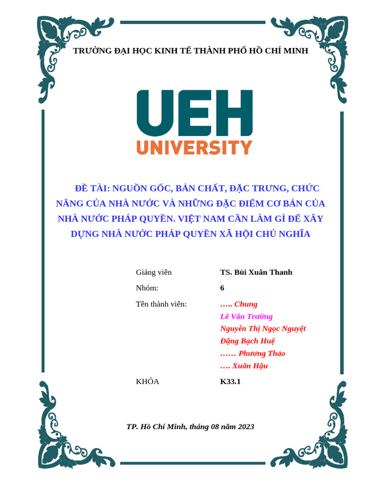 2023.08.20 Bai Thuyet Trinh Nhom 6. Triet Hoc | PDF