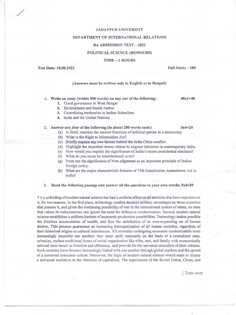 Pol. Science - B.A 2022 | PDF