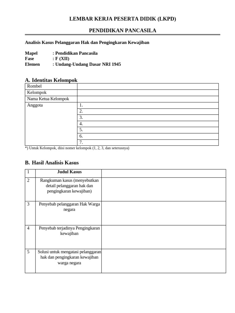 LKPD Analisis Kasus | PDF