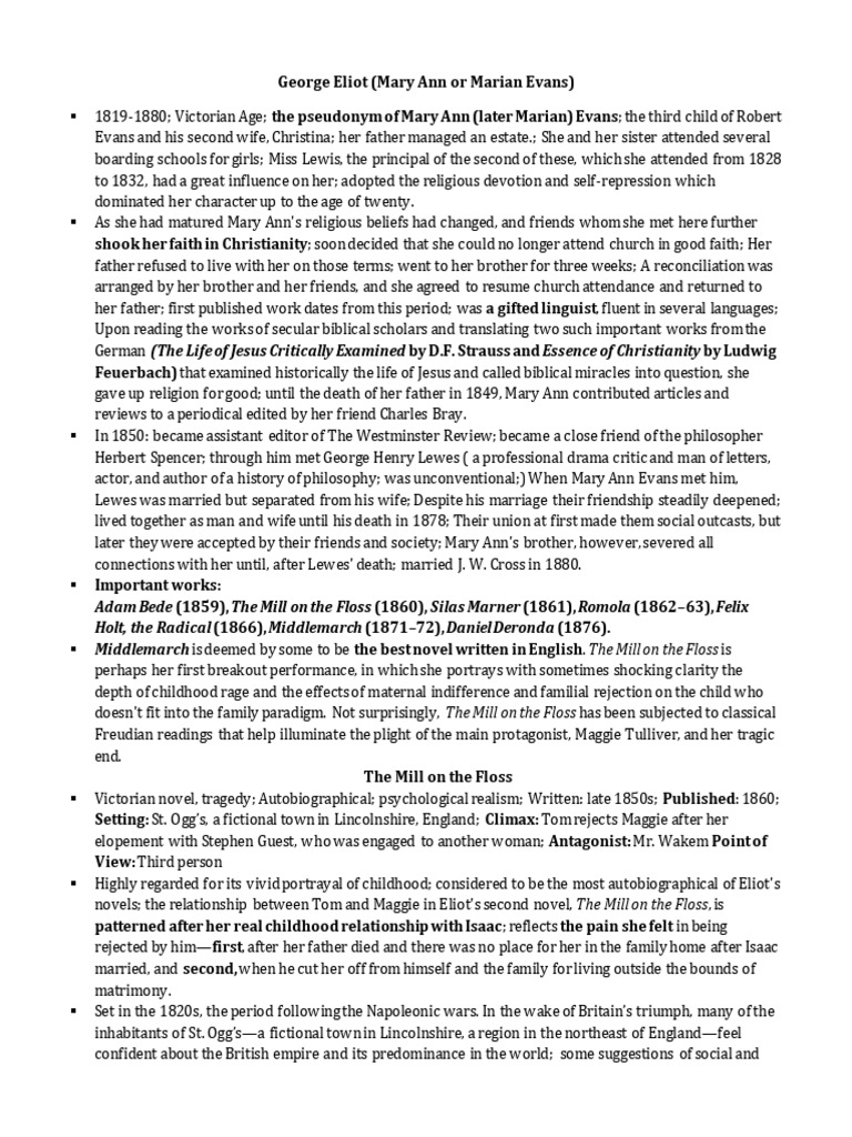 The Mill on the Floss: A Tragic Tale | PDF | George Eliot | The Mill On ...