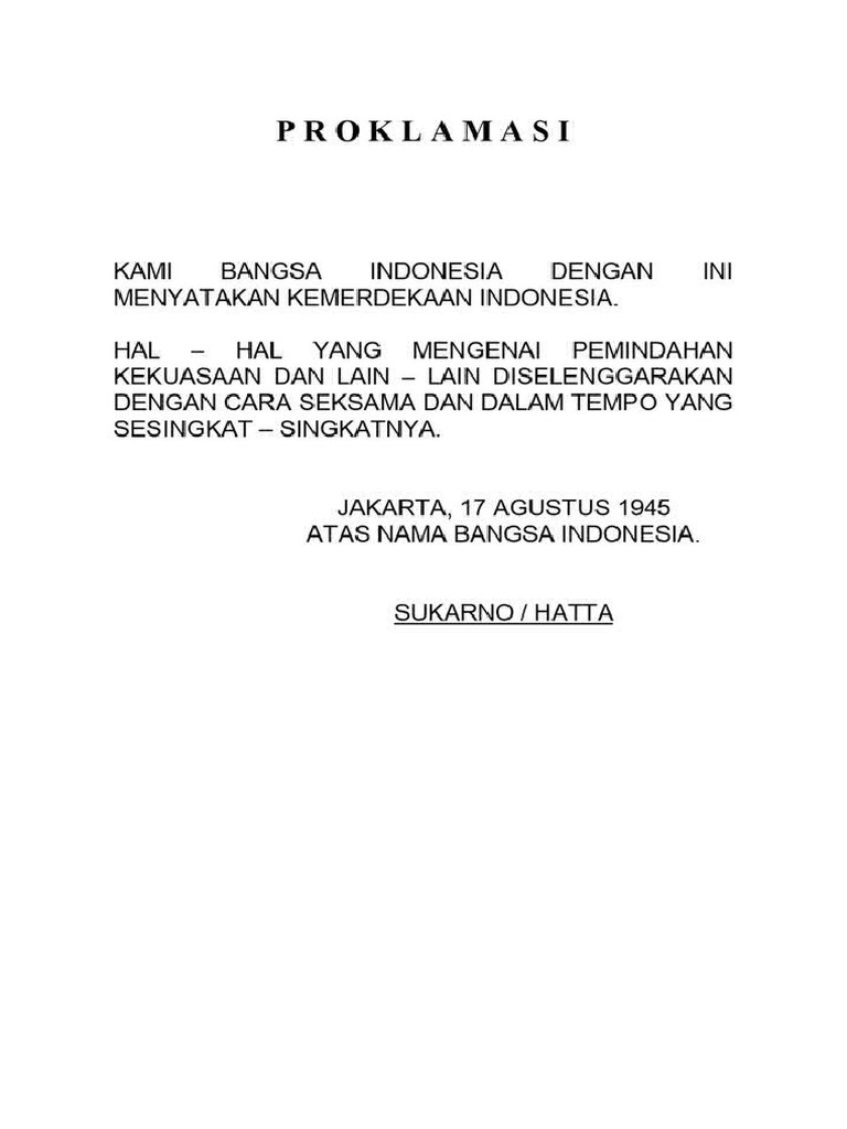 Teks Proklamasi | PDF