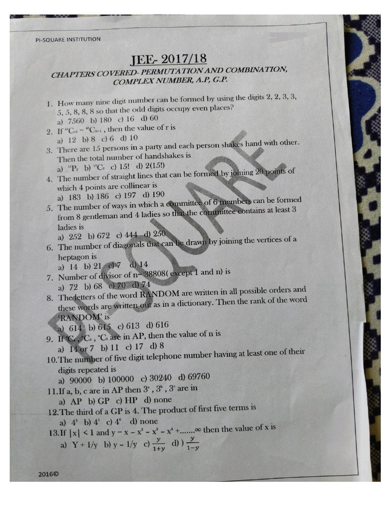 Sheet For Practice (Pis) | PDF