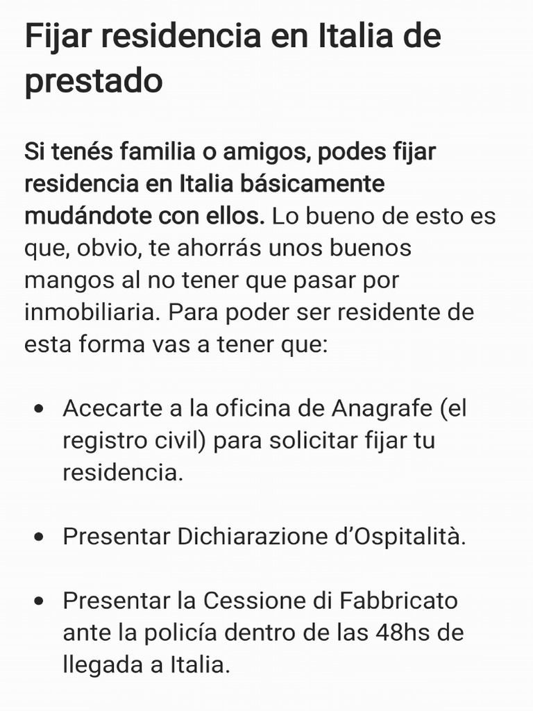 Fijar Residencia Prestada 2 | PDF
