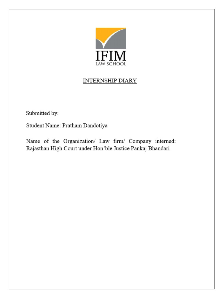 Internship Diary | PDF | Career & Growth | Law