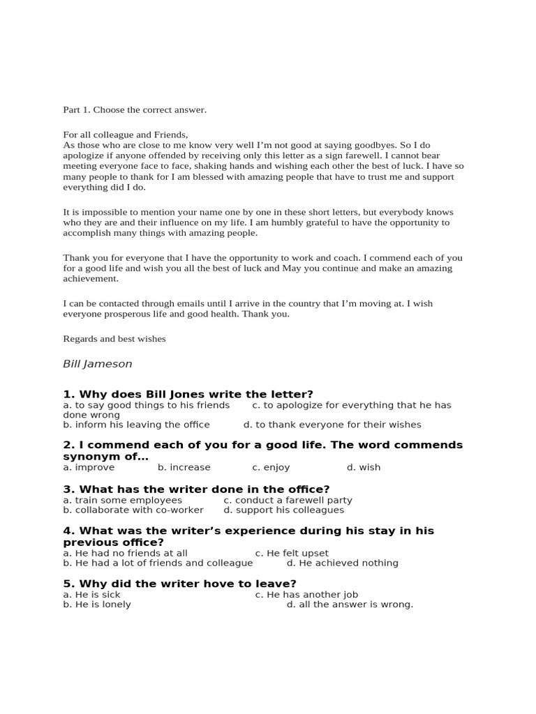 Test Personal Letter 2022 | PDF