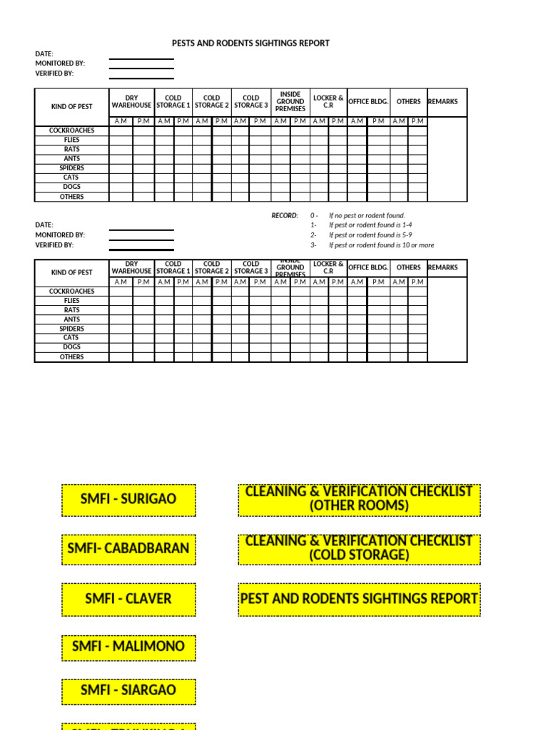 Pest Control Form Revised 2021 | PDF