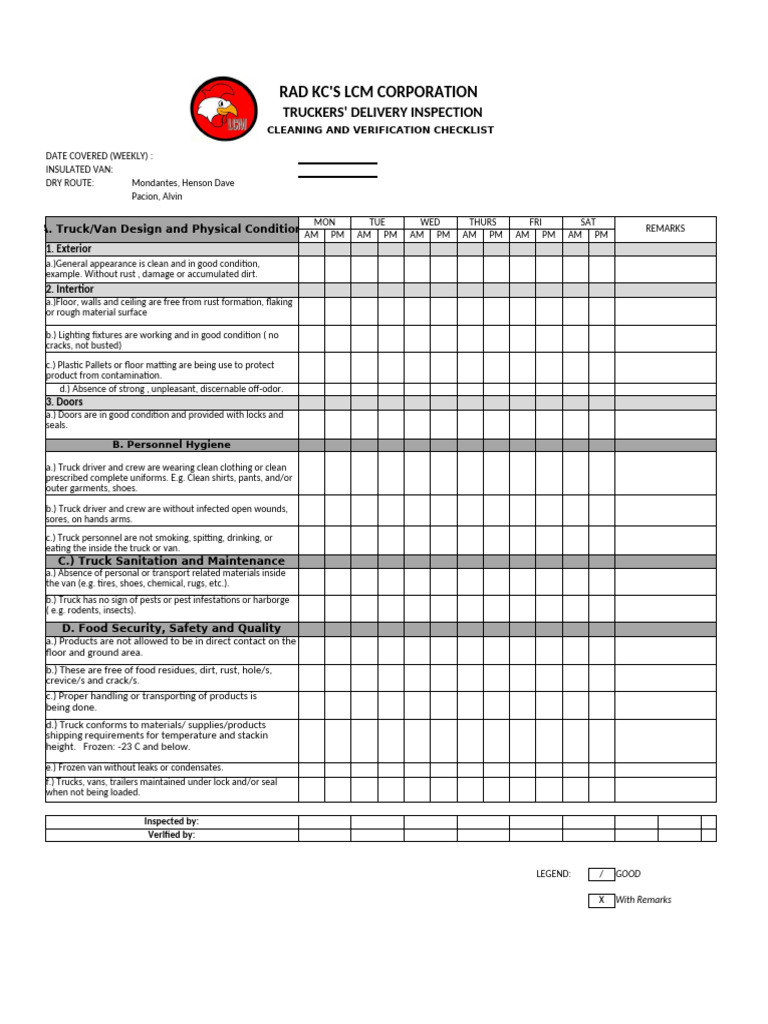 Qa Forms - Truck Monitoring | PDF