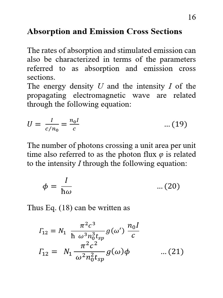 3 - Lasers-Absorption and Emission Cross Sections | PDF
