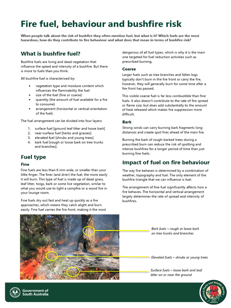 Fire Fuel Behaviour and Bushfire Risk Fact | PDF