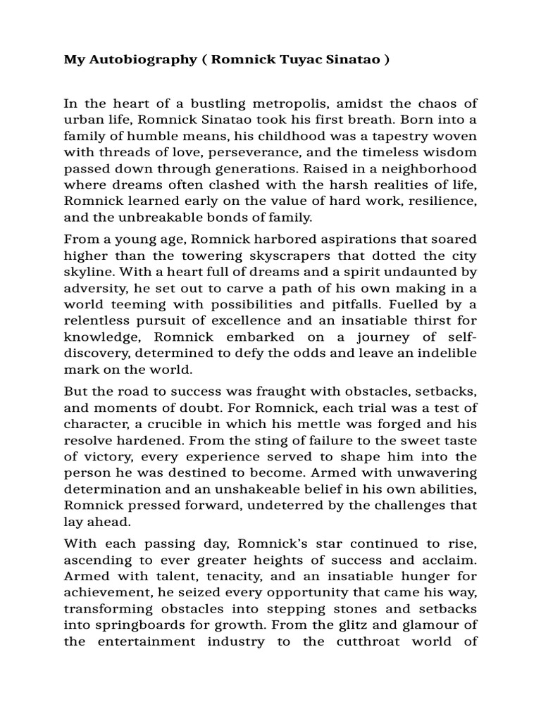 RPH Assignment Autobiography | PDF