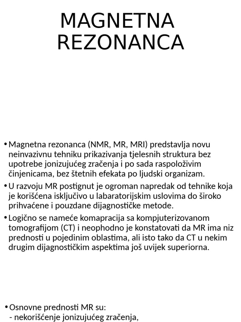 Magnetna Rezonanca | PDF