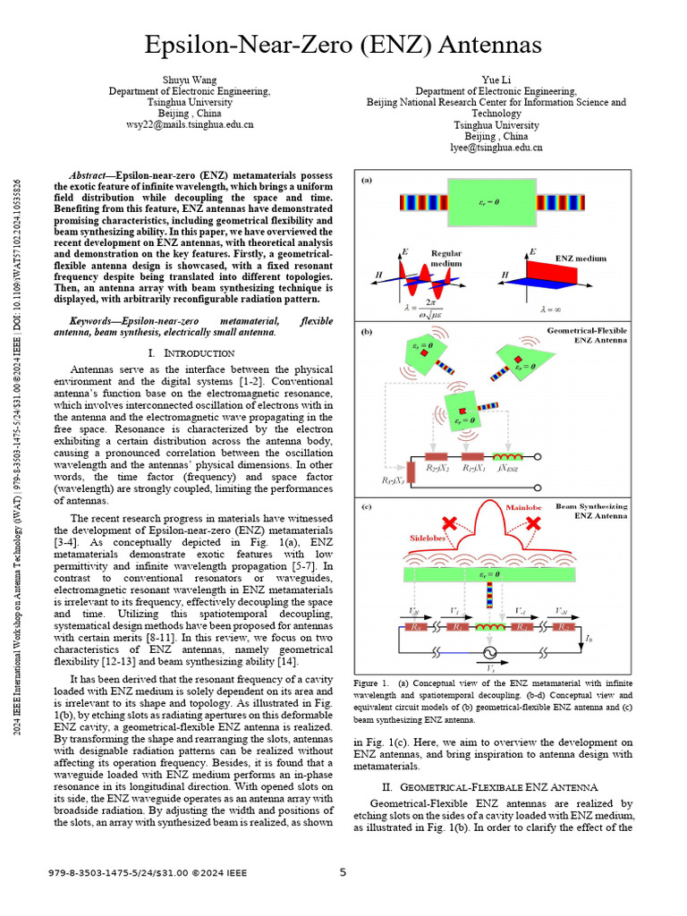Epsilon-Near-Zero ENZ Antennas | PDF