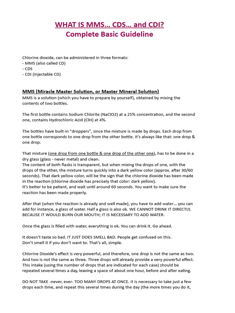 What Is MMS, Cds and Cdi | PDF