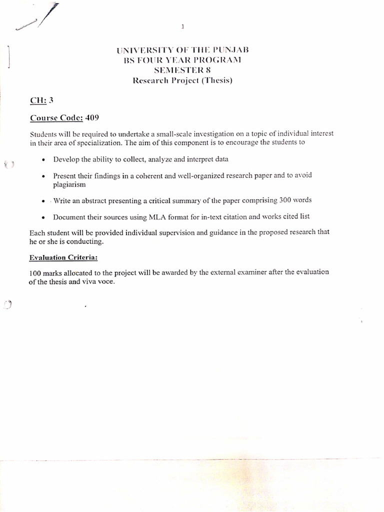 BS (4 Years) Thesis Format - IES | PDF