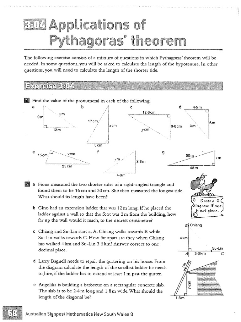 Exercises 3.04 - 3.06 Year 8 Pearson Signpost Mathematics. | PDF