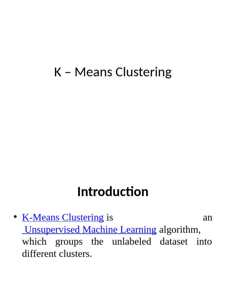 K – Means Clustering | PDF