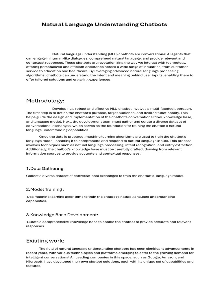 Natural Language Understanding Chatbots | PDF | Machine Learning ... Natural Language Understanding Chatbots | PDF | Machine Learning ...