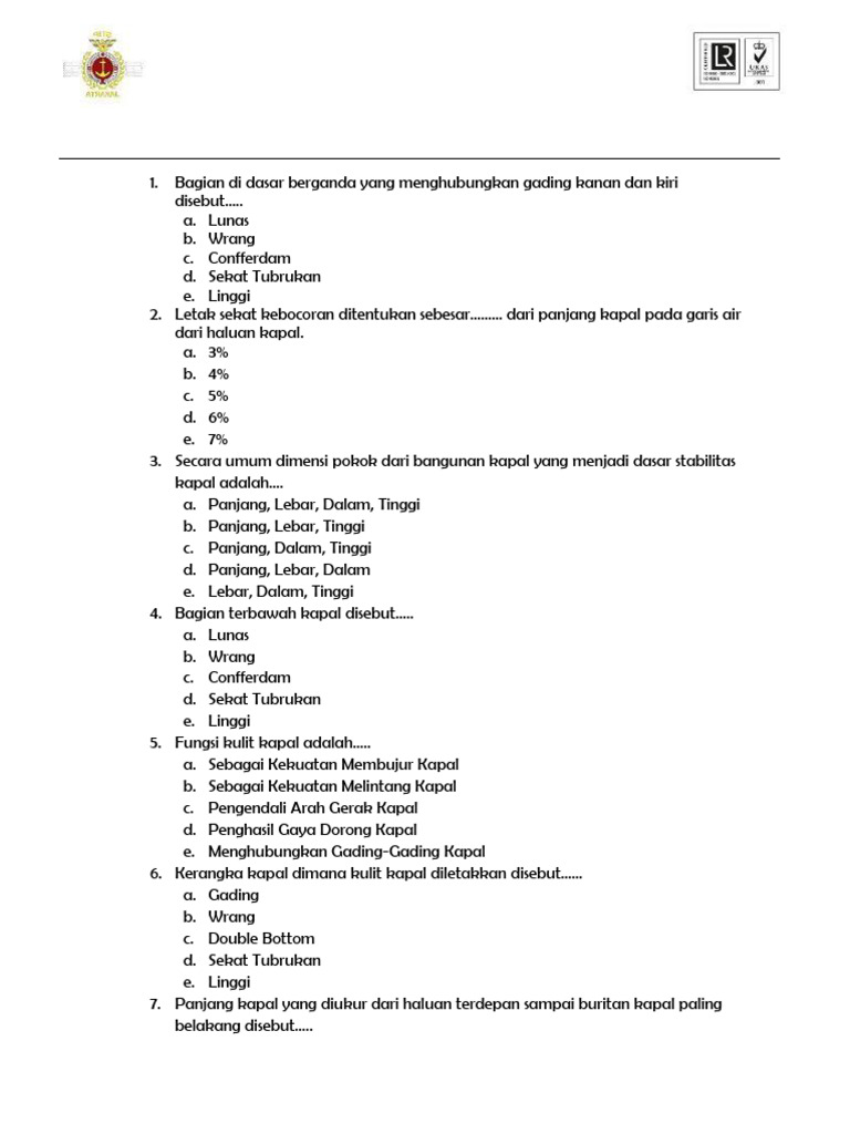 Kisi - Kisi Soal - KonStabKap DP V - Submit110824 | PDF