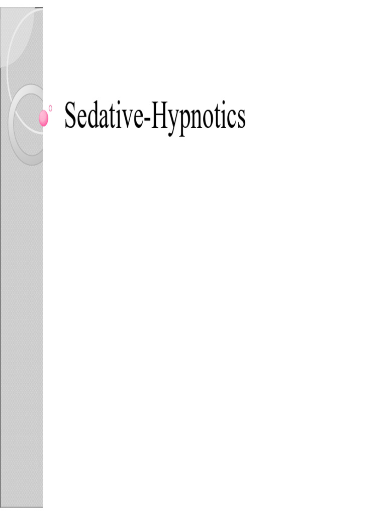 Sedative-Hypnotics LP | PDF