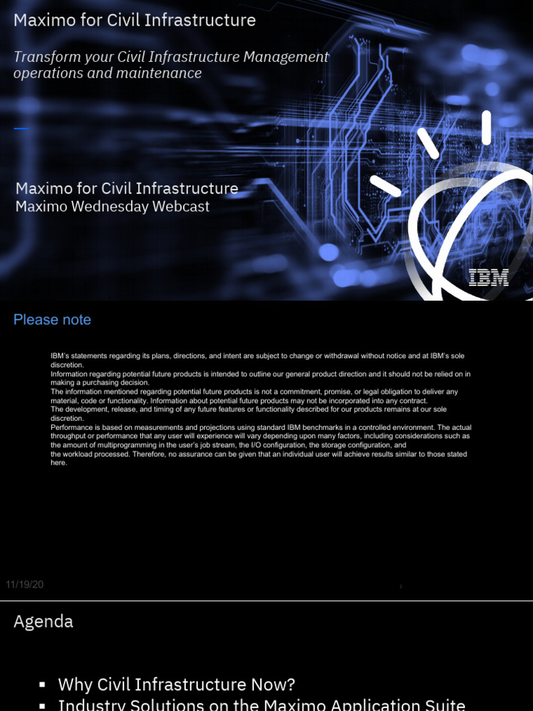Maximo For Civil Infrastructure - Maximo Wednesday Webcast | PDF