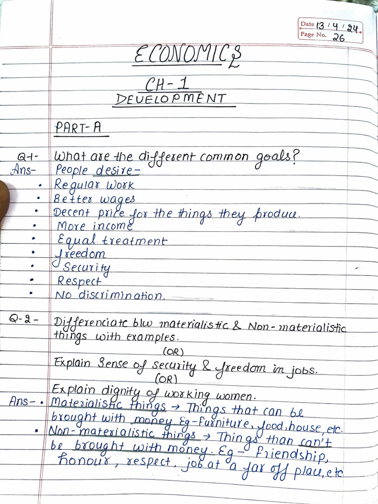 Economics CH 1 Class 10 | PDF