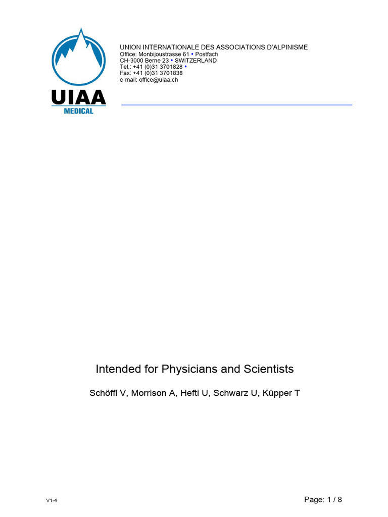 UIAA Injury Classification Standards | PDF | Adventure Travel