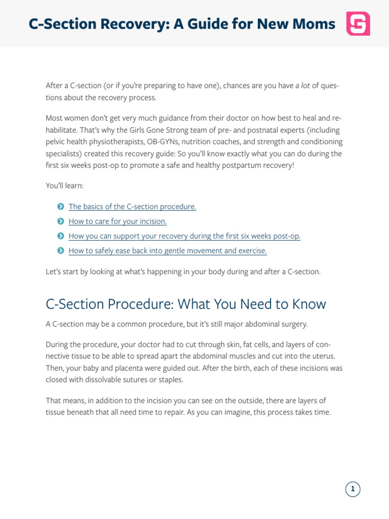 GGS-C-Section Recovery Guide New Moms | PDF