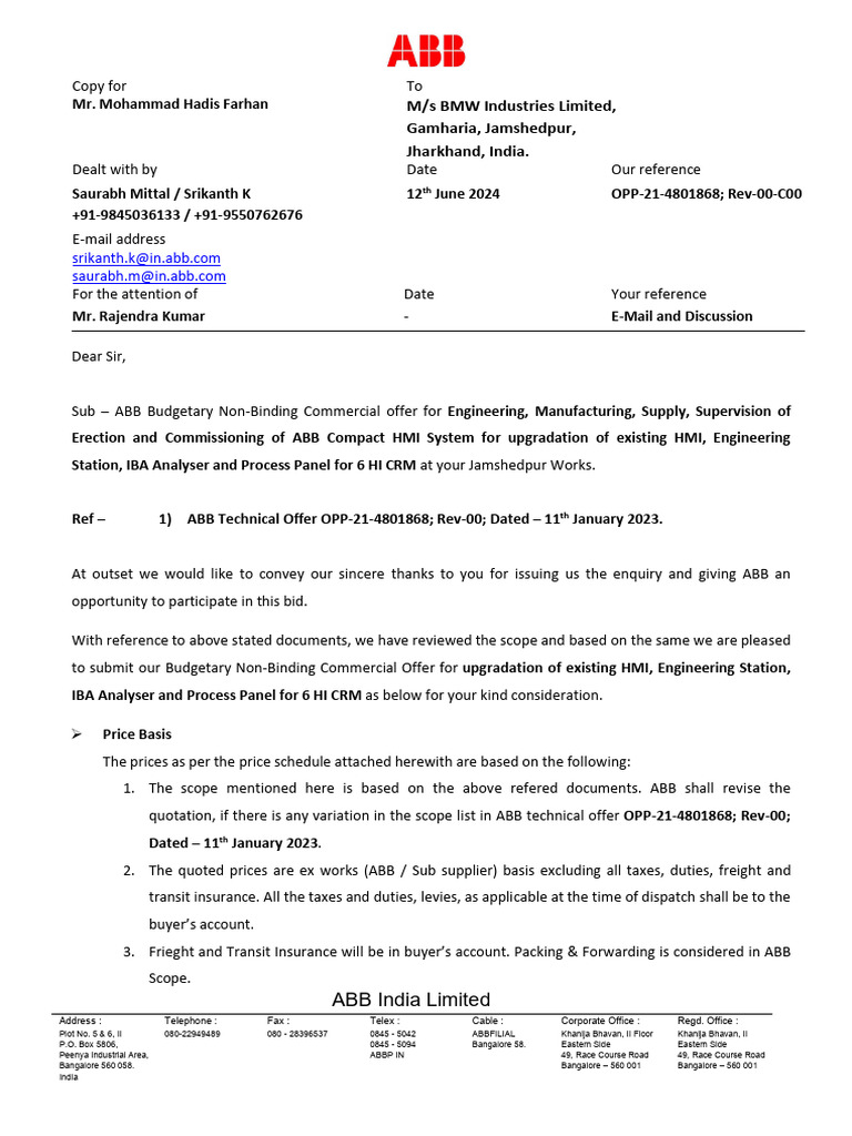 ABB Commercial Offer OPP-21-4801868 Rev-00-C00 - 6 HI CRM HMI ...