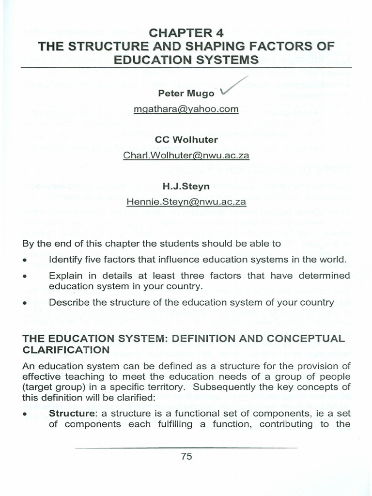 The Structure and Shaping Factors of Education System. | PDF