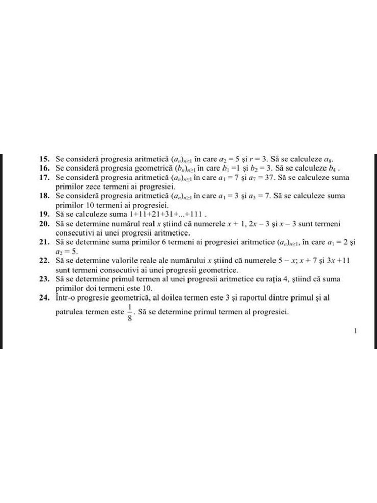 Exercitii Cu Progresii | PDF