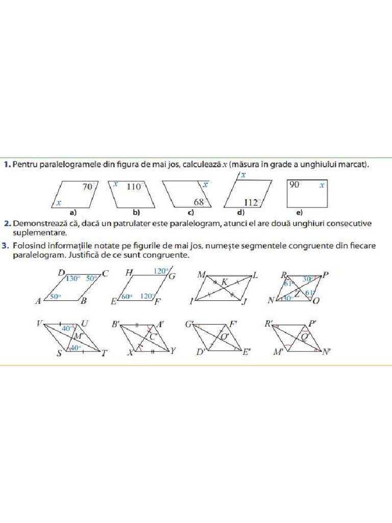 Exercitii Clasa A7a, Geometrie | PDF