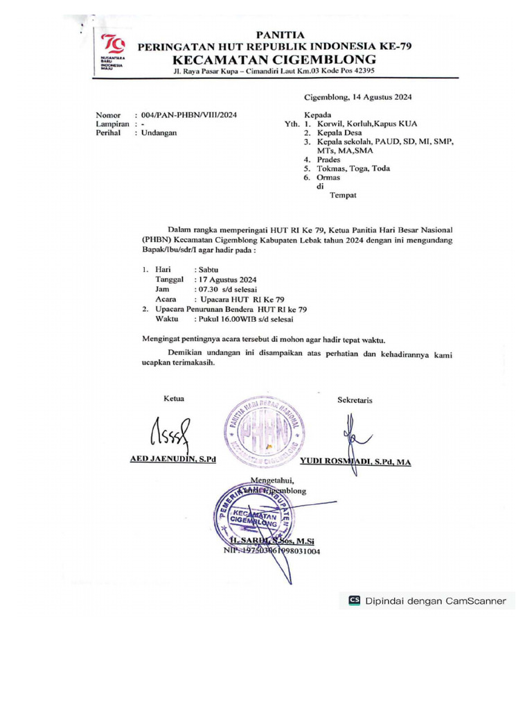 Undangan Upacara Hut Ri Ke 79 Pdf