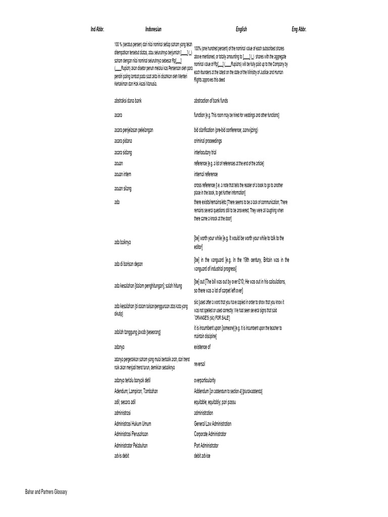 Legal Glossary HHP | PDF