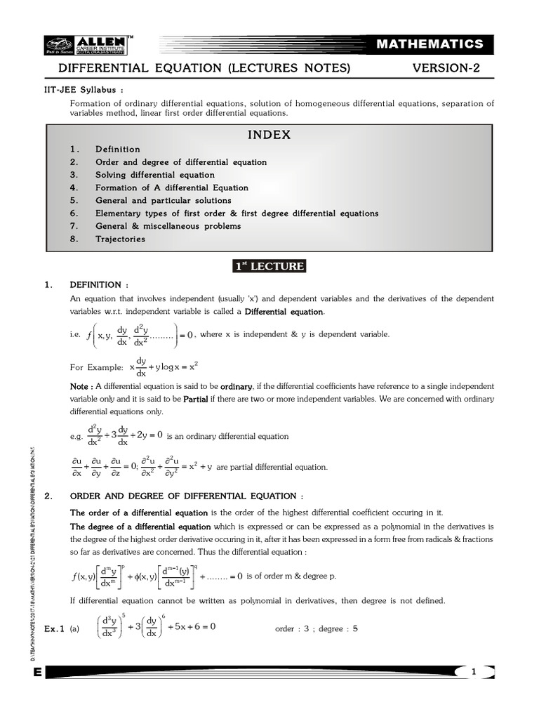 Differential Equation | PDF