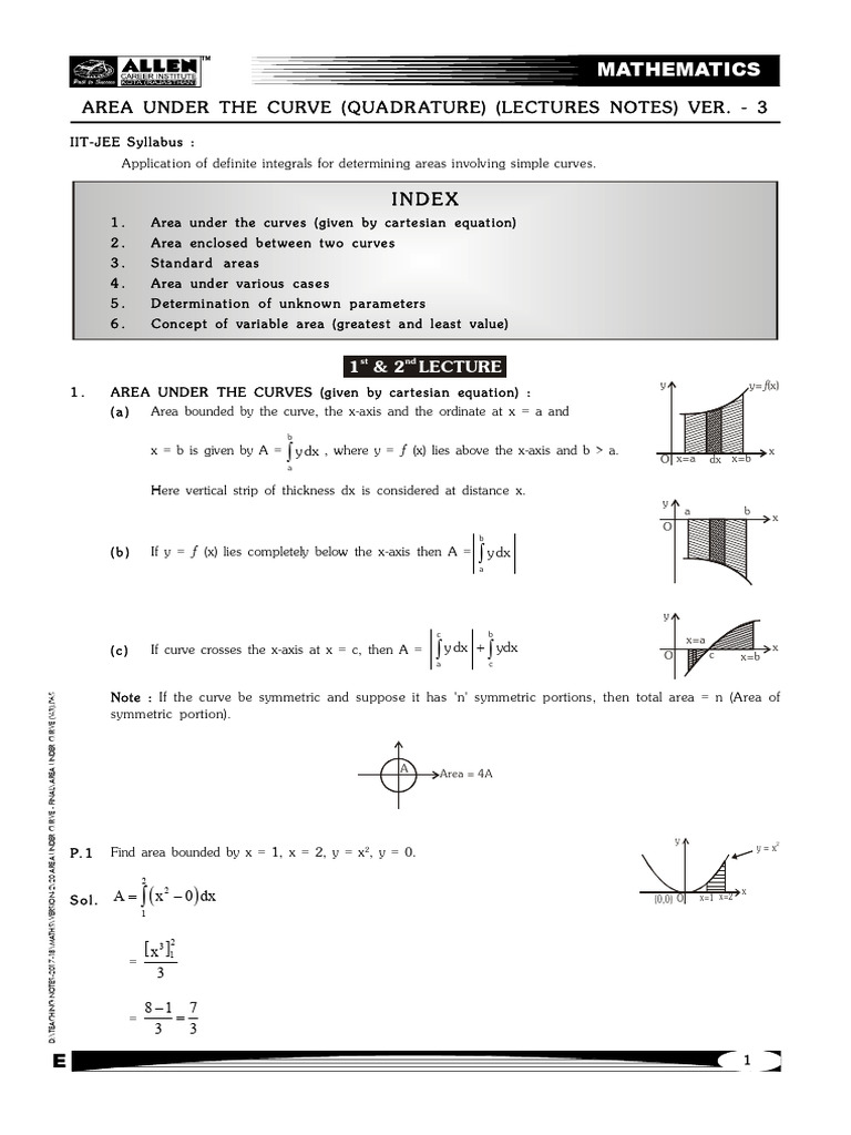 Area Under Curve | PDF