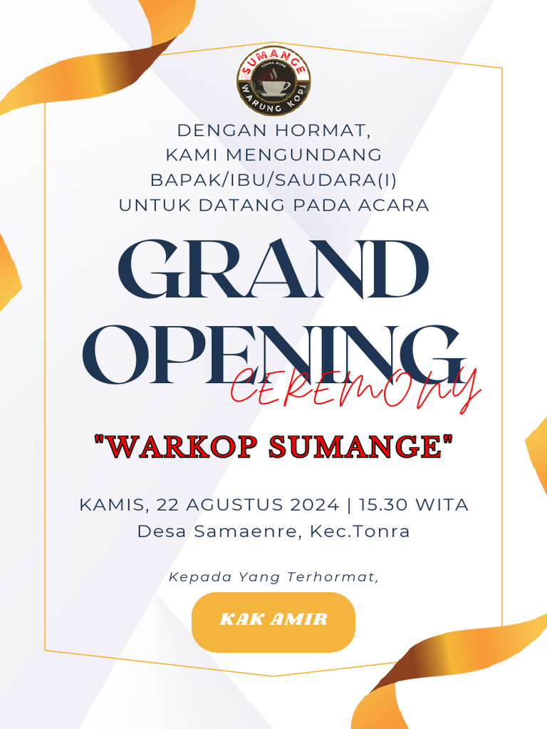 Undangan Grand Opening Warkop Sumange - 20240815 - 141326 - 0000 | PDF