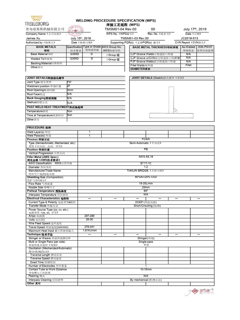 WPS PQR WPQ 2F Single Run | PDF