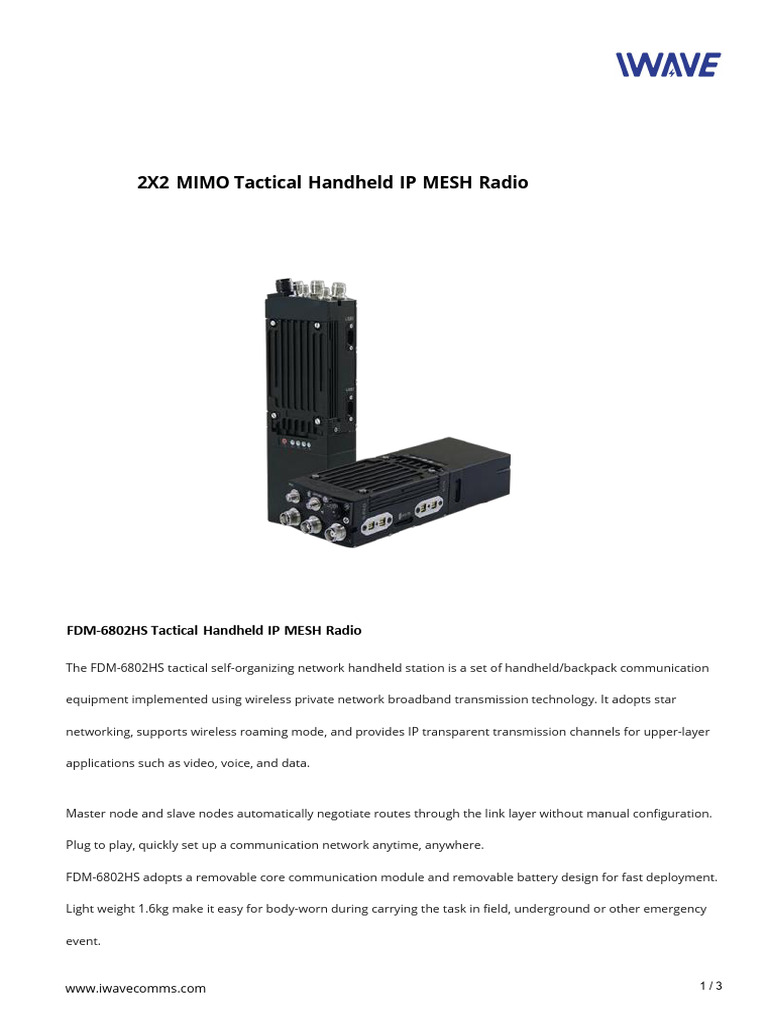 Tactical Handheld Radio | PDF | Computer Network | Radio
