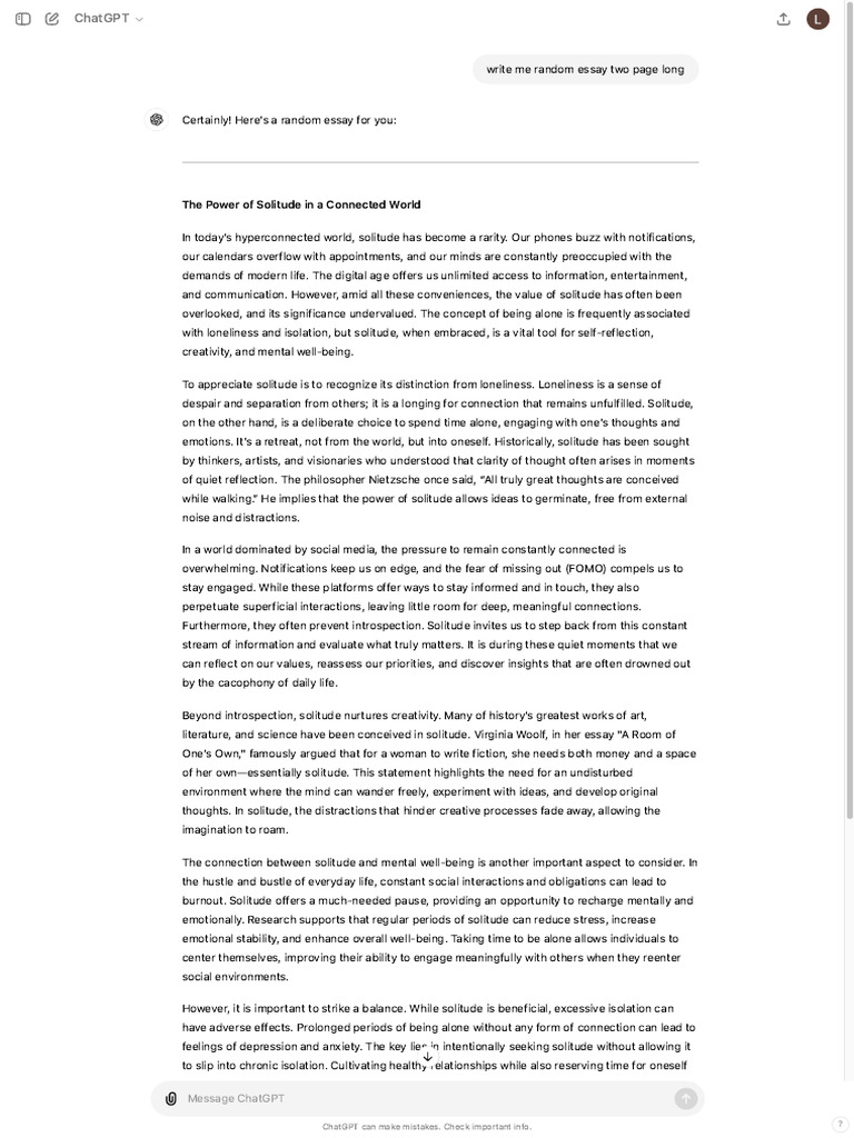 ChatGPT Essay 1 | PDF