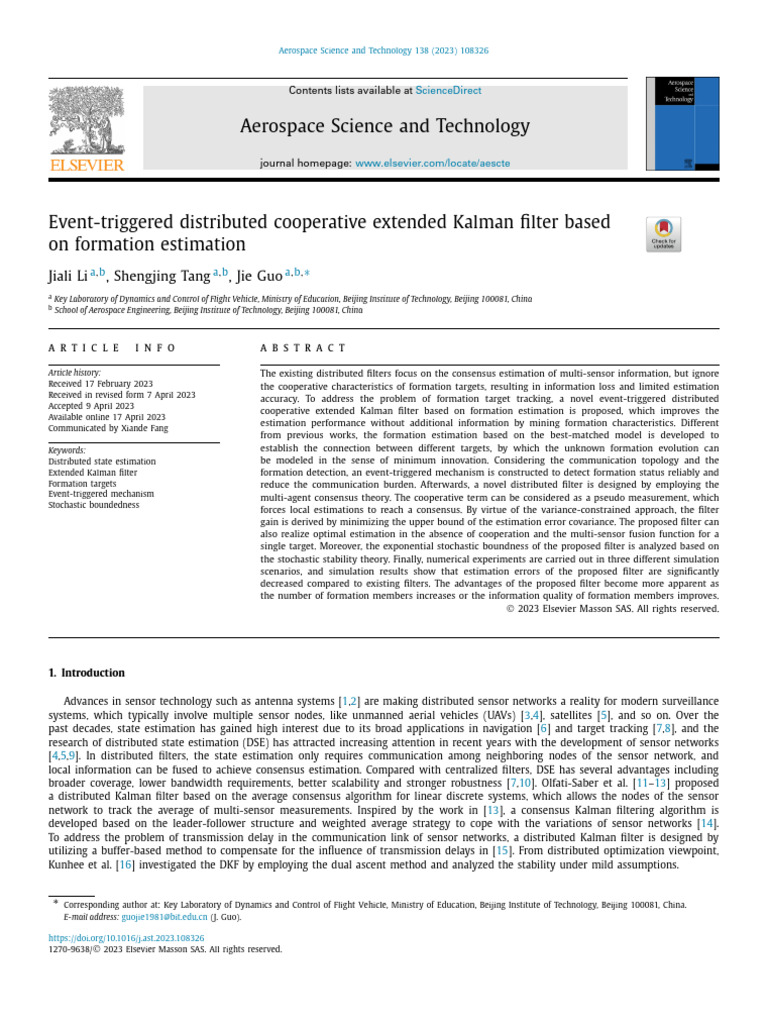 Event-Triggered Distributed Cooperative Extended Kalman Filter Based On ... Event-Triggered Distributed Cooperative Extended Kalman Filter Based On ...